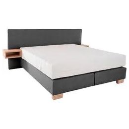 Boxspringbett Alina "Daria" Komplettbetten Gr. Microfaser GDU, Liegefläche B/L: 160 cm x 200 cm, Gewicht bis: 80 kg + 100 kg H2 + H3, 7-Zonen-Tonnentaschen-Federkern-Partnermatratze, grau (basaltgrau gdu 29) Boxspringbett integrierte Nachttische und Matratze, unterschiedliche Ausführungen