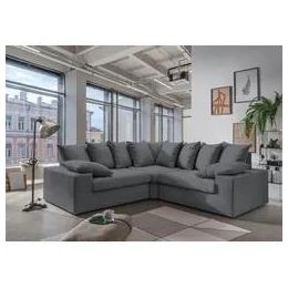 Ecksofa Inosign "Sassari L-Form" Sofas Gr. B/H/T: 236cm x 76cm x 236cm, Microfaser, Polsterecke 2-Sitzer-Trapezecke-2-Sitzer, grau (anthrazit)