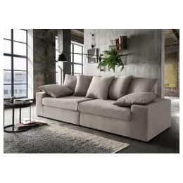 Big-Sofa Inosign "Sassari" Sofas Gr. B/H/T: 250cm x 76cm x 103cm, Microfaser, Big-Sofa 2-Sitzer-2-Sitzer, grau (taupe)