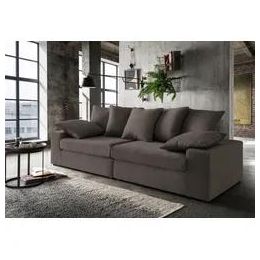 Big-Sofa Inosign "Sassari" Sofas Gr. B/H/T: 250cm x 76cm x 103cm, Microfaser, Big-Sofa 2-Sitzer-2-Sitzer, braun (dunkelbraun)