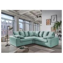 Ecksofa Inosign "Sassari L-Form" Sofas Gr. B/H/T: 236cm x 76cm x 236cm, Microfaser, Polsterecke 2-Sitzer-Trapezecke-2-Sitzer, grün (mint)