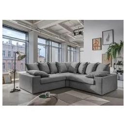 Ecksofa Inosign "Sassari L-Form" Sofas Gr. B/H/T: 236cm x 76cm x 236cm, Struktur, Polsterecke 2-Sitzer-Trapezecke-2-Sitzer, grau