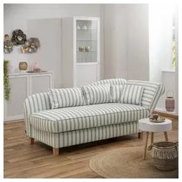 Recamiere Max Winzer "Selma mit verstellbarer Armlehne, Bettkasten" Sofas Gr. B/H/T: 210cm x 82cm x 88cm, Flachgewebe 16001, Recamiere rechts, grau (hellgrau) bequem durch Polsterung mit schaumummantelten Einzelfederkern