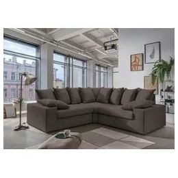 Ecksofa Inosign "Sassari L-Form" Sofas Gr. B/H/T: 236cm x 76cm x 236cm, Microfaser, Polsterecke 2-Sitzer-Trapezecke-2-Sitzer, braun (dunkelbraun)