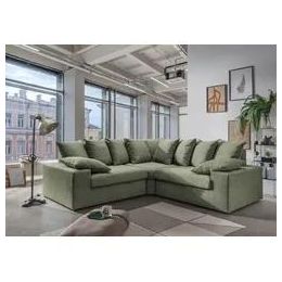 Ecksofa Inosign "Sassari L-Form" Sofas Gr. B/H/T: 236cm x 76cm x 236cm, Struktur, Polsterecke 2-Sitzer-Trapezecke-2-Sitzer, grün