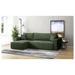 Ecksofa Inosign "Winton Cordsofa / Schlafsofa 253 cm" Sofas Gr. B/T: 253cm x 154cm, Cord, grün Cord, Recamiere wechselbar, Schlaffunktion ( 130208cm), Bettkasten