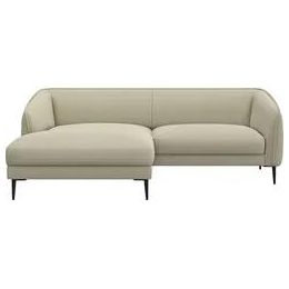 Ecksofa FLEXLUX "Belle Designsofa, bequem durch Kaltschaum im Sitz, L-Form" Sofas Gr. B/H/T: 218cm x 74cm x 149cm, Chenille, Chaiselongue links, beige (sandy beige) Skandinavisches Design, In hochwertiger Verarbeitung, BT 218149 cm