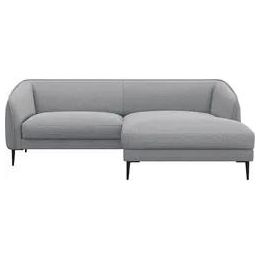 Ecksofa FLEXLUX "Belle Designsofa, bequem durch Kaltschaum im Sitz, L-Form" Sofas Gr. B/H/T: 218cm x 74cm x 149cm, Chenille, Chaiselongue rechts, grau (sophisto gre) Skandinavisches Design, In hochwertiger Verarbeitung, BT 218149 cm