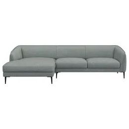 Ecksofa FLEXLUX "Belle Designsofa, L-Form, B/T 288/149 cm" Sofas Gr. B/H/T: 288cm x 74cm x 149cm, Bouclé, Chaiselongue links, blau (sky blau) Skandinavisches Design, In hochwertiger Verarbeitung