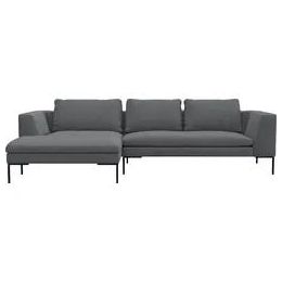 Ecksofa FLEXLUX "Loano" Sofas Gr. B/H/T: 298cm x 86cm x 169cm, Lederoptik, Chaiselongue links, grau (elephant grey) modernes Sofa, frei im Raum stellbar, lose Kissen, Kaltschaum Sitz