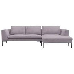 Ecksofa FLEXLUX "Loano" Sofas Gr. B/H/T: 298cm x 86cm x 169cm, Struktur, Chaiselongue rechts, lila (soft lavender) modernes Sofa, frei im Raum stellbar, lose Kissen, Kaltschaum Sitz