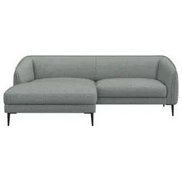 Ecksofa FLEXLUX "Belle Designsofa, bequem durch Kaltschaum im Sitz, L-Form" Sofas Gr. B/H/T: 218cm x 74cm x 149cm, Bouclé, Chaiselongue links, blau (sky blau) Skandinavisches Design, In hochwertiger Verarbeitung, BT 218149 cm