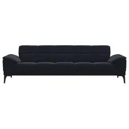 3,5-Sitzer FLEXLUX "Viale, Megasofa, superbequemer Sitzkomfort durch Kaltschaum im Sitz" Sofas Gr. B/H/T: 246 cm x 99 cm x 74 cm, Velvet, blau (royal blue) aufwendige Detailverarbeitung, aktuelle Formensprache und Optik