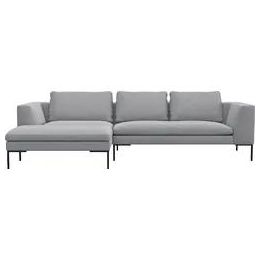 Ecksofa FLEXLUX "Loano" Sofas Gr. B/H/T: 298cm x 86cm x 169cm, Chenille, Chaiselongue links, grau (sophisto grau) modernes Sofa, frei im Raum stellbar, lose Kissen, Kaltschaum Sitz