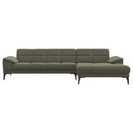 Ecksofa FLEXLUX "Viale L-Form, mit attraktiver Rückensteppung" Sofas Gr. B/H/T: 297cm x 160,5cm x 74cm, Struktur, Chaiselongue rechts, grün (moos grün) Sitzaufbau mit hochwertigem Kaltschaum für mehr Sitzkomfort