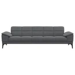 3,5-Sitzer FLEXLUX "Viale, Megasofa, superbequemer Sitzkomfort durch Kaltschaum im Sitz" Sofas Gr. B/H/T: 246cm x 99cm x 74cm, Lederoptik, grau (elephant grey) aufwendige Detailverarbeitung, aktuelle Formensprache und Optik