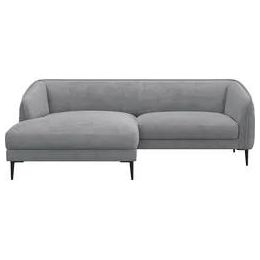 Ecksofa FLEXLUX "Belle Designsofa, bequem durch Kaltschaum im Sitz, L-Form" Sofas Gr. B/H/T: 218cm x 74cm x 149cm, Bouclé, Chaiselongue links, grau (soft grau) Skandinavisches Design, In hochwertiger Verarbeitung, BT 218149 cm