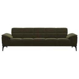 3,5-Sitzer FLEXLUX "Viale, Megasofa, superbequemer Sitzkomfort durch Kaltschaum im Sitz" Sofas Gr. B/H/T: 246cm x 99cm x 74cm, Velvet, grün (moos green) aufwendige Detailverarbeitung, aktuelle Formensprache und Optik