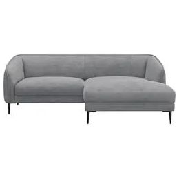 Ecksofa FLEXLUX "Belle Designsofa, bequem durch Kaltschaum im Sitz, L-Form" Sofas Gr. B/H/T: 218cm x 74cm x 149cm, Bouclé, Chaiselongue rechts, grau (soft grau) Skandinavisches Design, In hochwertiger Verarbeitung, BT 218149 cm