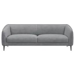 3-Sitzer FLEXLUX "Belle Designsofa, Couch, bequem durch Kaltschaum im Sitz" Sofas Gr. B/H/T: 218cm x 74cm x 89cm, Bouclé, grau (soft grey) Skandinavisches Design, In hochwertiger Verarbeitung