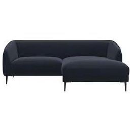 Ecksofa FLEXLUX "Belle Designsofa, bequem durch Kaltschaum im Sitz, L-Form" Sofas Gr. B/H/T: 218cm x 74cm x 149cm, Velvet, Chaiselongue rechts, blau (royal blau) Skandinavisches Design, In hochwertiger Verarbeitung, BT 218149 cm