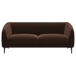 2,5-Sitzer FLEXLUX "Belle Designsofa, Couch, bequem durch Kaltschaum im Sitz" Sofas Gr. B/H/T: 188cm x 74cm x 89cm, Velvet, braun (tobacco) Skandinavisches Design, In hochwertiger Verarbeitung