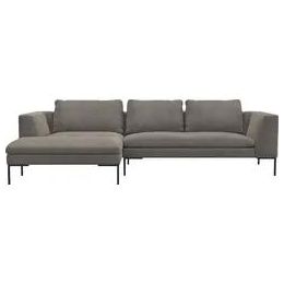 Ecksofa FLEXLUX "Loano" Sofas Gr. B/H/T: 298cm x 86cm x 169cm, Struktur, Chaiselongue links, braun (taupe brown) modernes Sofa, frei im Raum stellbar, lose Kissen, Kaltschaum Sitz