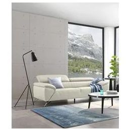 3-Sitzer NICOLETTI HOME Sofas Gr. B/H/T: 220cm x 72cm x 58cm, Leder TOUCH, beige (ghiaccio) Breite 220 cm, inklusive Kopfteilverstellung