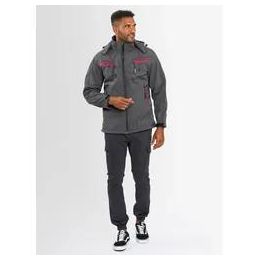 Softshelljacke Arctic Seven "ASPierr" Gr. M, grau (dunkelgrau) Herren Jacken sportliche Outdoor Funktionsjacke mit abnehmbarer Kapuze