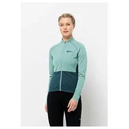 Fahrradjacke Jack Wolfskin "MOROBBIA FZ L/S W" Gr. XL (46), grün (sea, foam) Jacken