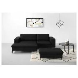 Ecksofa DOMO collection "Modica L-Form" Sofas Gr. B/H/T: 244cm x 83cm x 173cm, Struktur, Recamiere links, grau (anthrazit) moderne Optik mit großzügiger RecamiÃ ̈re, auch in Cord