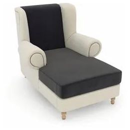 Ohrensessel Max Winzer "Madeleine, Relaxsessel, Designsessel mit hohem Sitzkomfort" Sessel Gr. Samtvelours, Korpus: Samtvelours creme-Füße Buche natur, B/H/T: 100cm x 102cm x 138cm, grau (anthrazit) Samtvelours Bezug in vielen Farbkombinationen