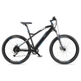 E-Bike Telefunken "Aufsteiger M924" E-Bikes Gr. 48cm, 27,5 Zoll (69,85cm), grau (anthrazit/blau) Mountainbike MTB Elektrofahrrad, Damen Herren, 27,5 29 Zoll, Pedelec