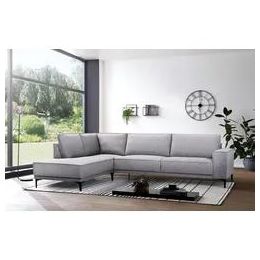 Ecksofa Places of Style "Oland" Sofas Gr. B/H/T: 289 cm x 85 cm x 210 cm, Struktur weich, Ottomane links, grau (hellgrau) L-Form, im zeitlosem Design und hochwertiger Verarbeitung