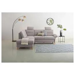 Ecksofa Home Affaire "Westerland L-Form" Sofas Gr. B/H/T: 238cm x 90cm x 213cm, Chenille-Optik, Ottomane links, ohne Bettfunktion, ohne Stauraum ohne Armlehnfunktion, rosa (rose) Federkern-Polsterung, wahlweise mit Bettfunktion, Bettkasten