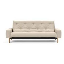 Schlafsofa INNOVATION LIVING TM "MIMER hochwertige Schlaffunktion, aktuelles Design und extra Komfort" Sofas Gr. T: 100 cm, Struktur grob PHOBOS, beige (latte 586 phobos) Taschenfederkernmatratze, Breite Liegefläche 140 cm