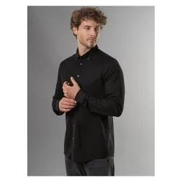 Poloshirt TRIGEMA "TRIGEMA Business-Hemd aus DELUXE-Single-Jersey" Gr. XXXL, schwarz Herren Shirts