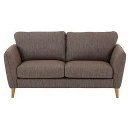 2-Sitzer Home Affaire "MARSEILLE Sofa 170 cm" Sofas Gr. B/H/T: 170cm x 88cm x 90cm, Struktur fein, braun mit Massivholzbeinen aus Eiche, verschiedene Bezüge und Farbvarianten