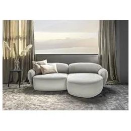 Ecksofa furninova "Bubble, Designsofa mit hochwertiger Detailverarbeitung, L-Form" Sofas Gr. B/H/T: 244 cm x 80 cm x 104 cm, Velourstoff grob ALICE, Recamiere rechts, beige (cream) sehr komfortabel durch Memoryschaum, im skandinavischen Design