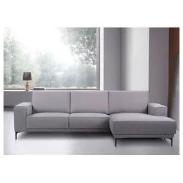 Ecksofa Places of Style "Oland" Sofas Gr. B/H/T: 280 cm x 85 cm x 152 cm, Webstoff, Recamiere rechts, grau (hellgrau) 280 cm, im zeitlosem Design und hochwertiger Verabeitung