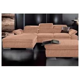 Sit & More Ecksofa SIT & MORE "Alcudia L-Form" Sofas Gr. B/H/T: 285cm x 73cm x 174cm, Luxus-Microfaser ALTARA NUBUCK, Recamiere links, ohne Bettfunktion, braun wahlweise mit Bettfunktion