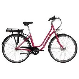 E-Bike SAXONETTE "Fashion Plus 2.0" E-Bikes Gr. 45cm, 28 Zoll (71,12cm), rot (cranberry glänzend) Pedelec, Elektrofahrrad für Damen u. Herren