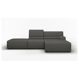 Ecksofa Egoitaliano "Babouche, Designsofa mit außergewöhnlichem Sitzkomfort zum Wohlfühlen" Sofas Gr. B/H/T: 287cm x 80cm x 98cm, Luxus-Microfaser Lederoptik, Recamiere rechts, grau (smoke)