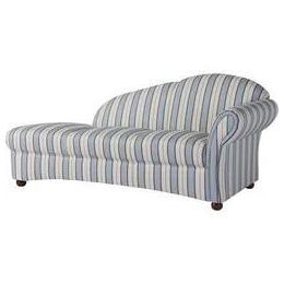 Recamiere Max Winzer "Caros, klassisch moderne im Landhausstil, Solitärmöbel" Sofas Gr. B/H/T: 190cm x 85cm x 81cm, Flachgewebe 20655 STREIFEN, Recamiere rechts, blau komfortabler Sitzkomfort durch Federkern, Retro, Streifendesign