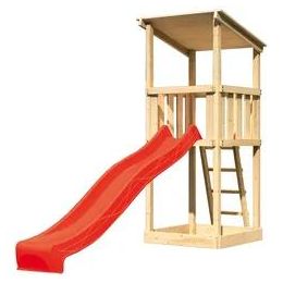 Spielturm Konifera "Anna" Spieltürme beige (natur/rot) Kinder BxTxH: 107x107x270 cm