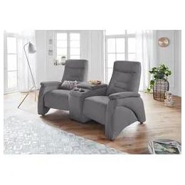 2,5-Sitzer exxpo - SOFA FASHION "Ascoli, Kinosofa mit hohem Sitzkomfort, bequeme Armlehnen" Sofas Gr. B/H/T: 199cm x 106cm x 99cm, Webvelours, grau inkl. Relaxfunktion, mit Ablage und Staufach, hohe Rückenlehne