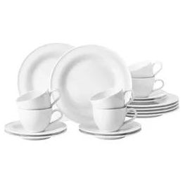 Kaffeeservice Seltmann Weiden "Geschirr-Set, Service Beat" Geschirr-Sets Gr. 18 tlg., weiß Rillendekor, 18 Teile, für 6 Personen