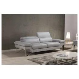 2,5-Sitzer Egoitaliano "Princess, Designsofa und super bequem, tolle Detailverarbeitung" Sofas Gr. B/H/T: 236 cm x 95 cm x 108 cm, Leder BULL, inkl. verstellbarer Kopfteile, grau (stone) inkl. verstellbarer Kopfteile