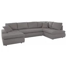 Wohnlandschaft Trendmanufaktur "Indie II, tolle Detailverarbeitung, bequem und komfortabel im Sitz" Sofas Gr. B/H/T: 315cm x 86cm x 179cm, Struktur fein, Recamiere links, mit Bettfunktion, grau wahlweise mit Bettfunktion, U-Form