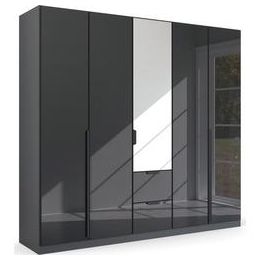 Drehtürenschrank Rauch "Modern by Quadra Spin" Schränke Gr. B/H/T: 226cm x 210cm x 54cm, 5 St., grau (graumetallic/glas basalt)